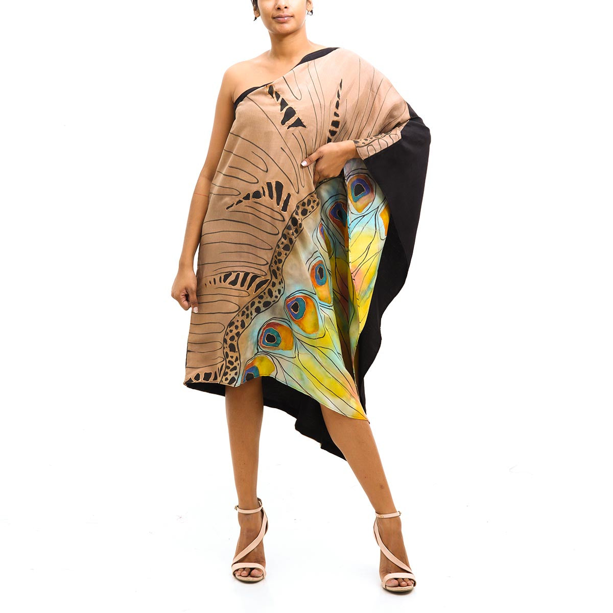 Silk one sided poncho – Who We Are